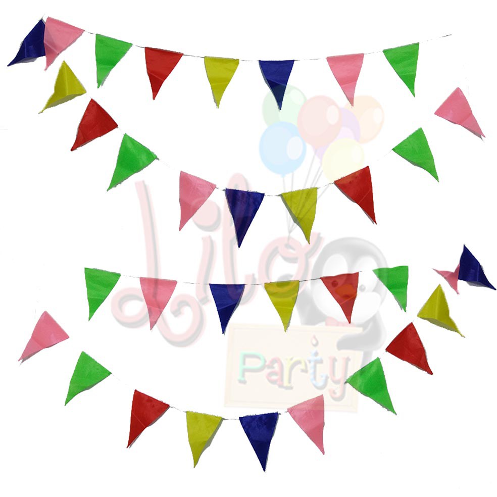 Jual Bunting Flag Kain Segitiga Warna Warni / Banner Bendera Segitiga ...