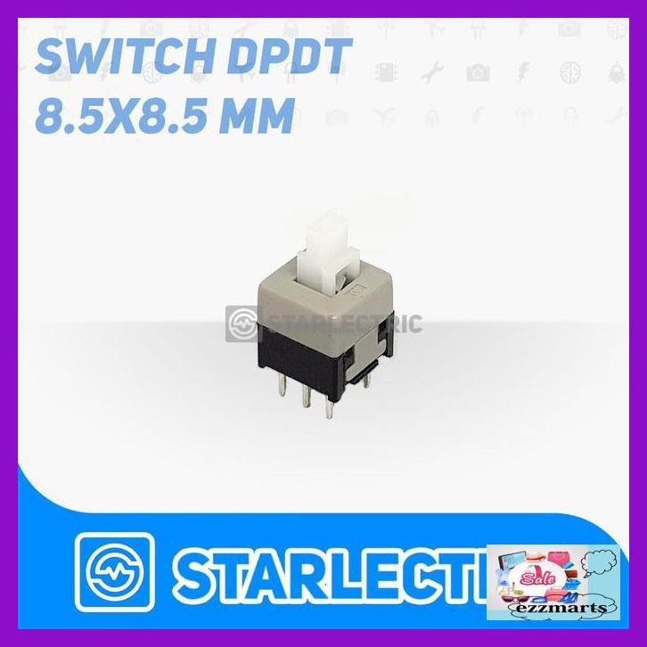 Jual W4Adre- 8.5Mm Self-Locking Latching Push Button Switch Kotak 6 Pin Dpdt Y89Y889- | Shopee ...