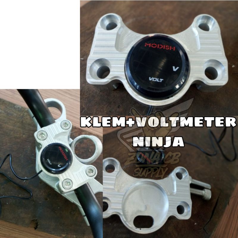 Jual braket klem stang stir ninja set volmeter cnc ke T ninja r ...