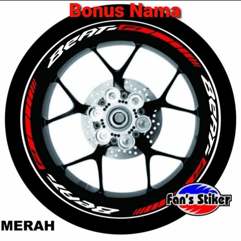Jual stiker list roda motor beat ring 14 matic, velg beat murah-merah ...