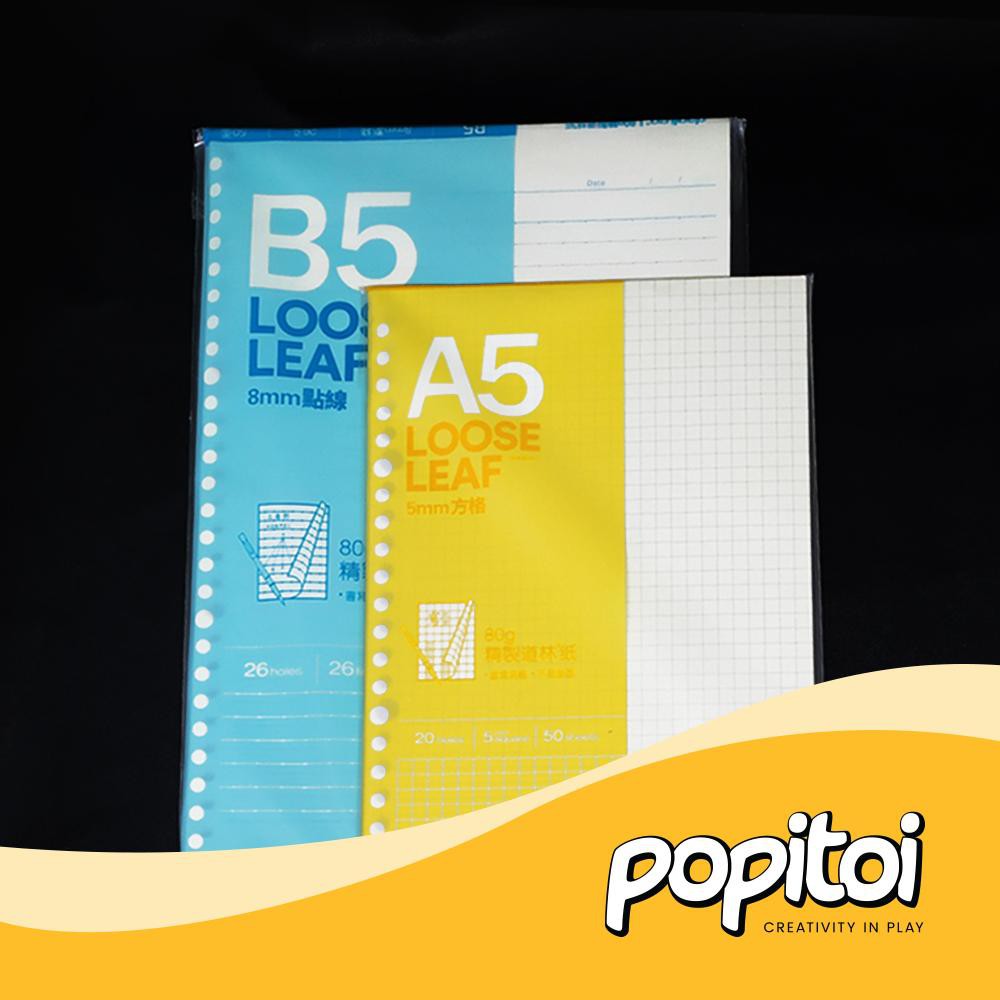 Jual Bookpaper Loose Leaf Paper Refill B5 A5 A4 - Kertas Isi Ulang Binder (50 Lembar) KOKUYO ...