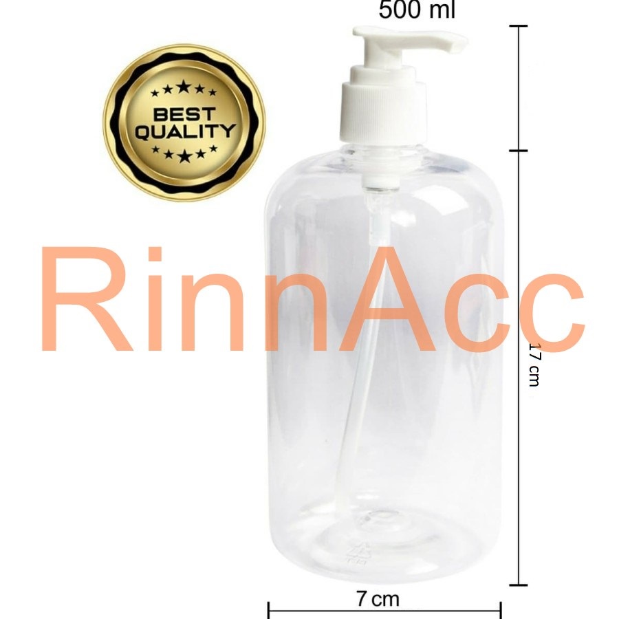Jual Botol Sabun Cair 500 mL / botol pump 500ml panjang TEBAL Takuma / Botol Sanitizer / Botol ...