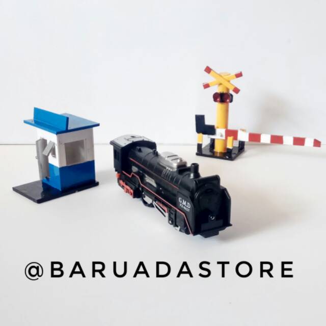 Jual PROMO Miniatur Palang Pintu Kereta Api Locomotif Pos Mainan ...