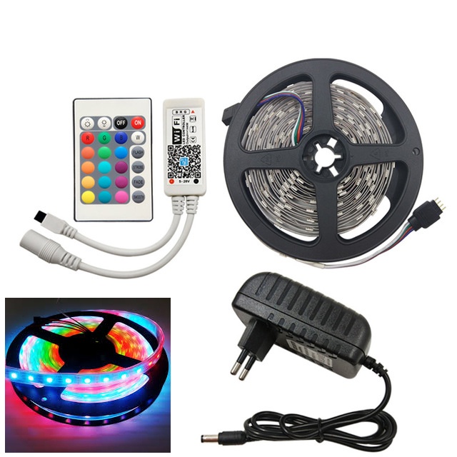 Jual LAMPU LED STRIP RGB / lampu hias RGB 5M Warna Warni IP44 2835/5050 ...