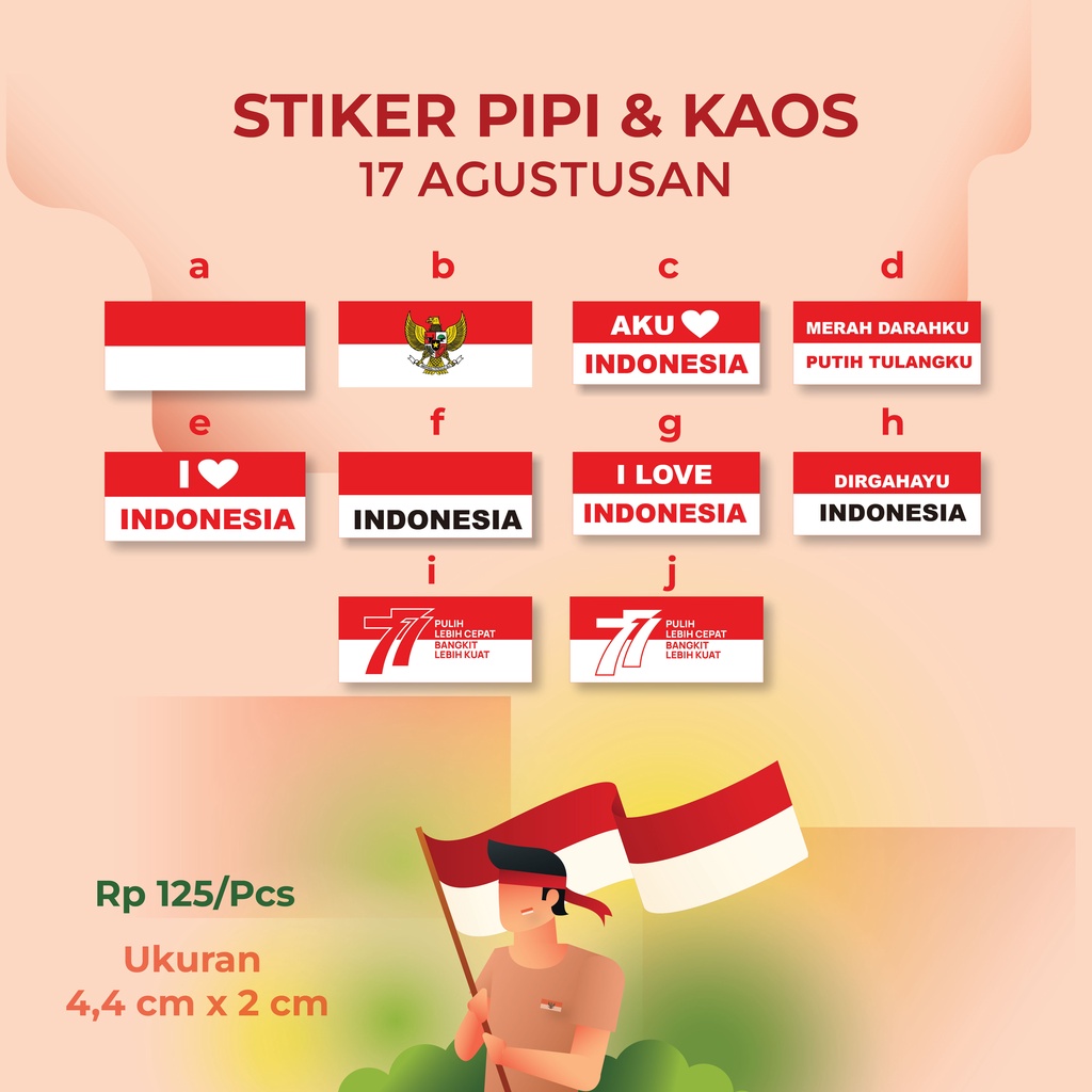 Jual Stiker Pipi Bendera Indonesia Merah Putih Agustusan bisa Untuk ...