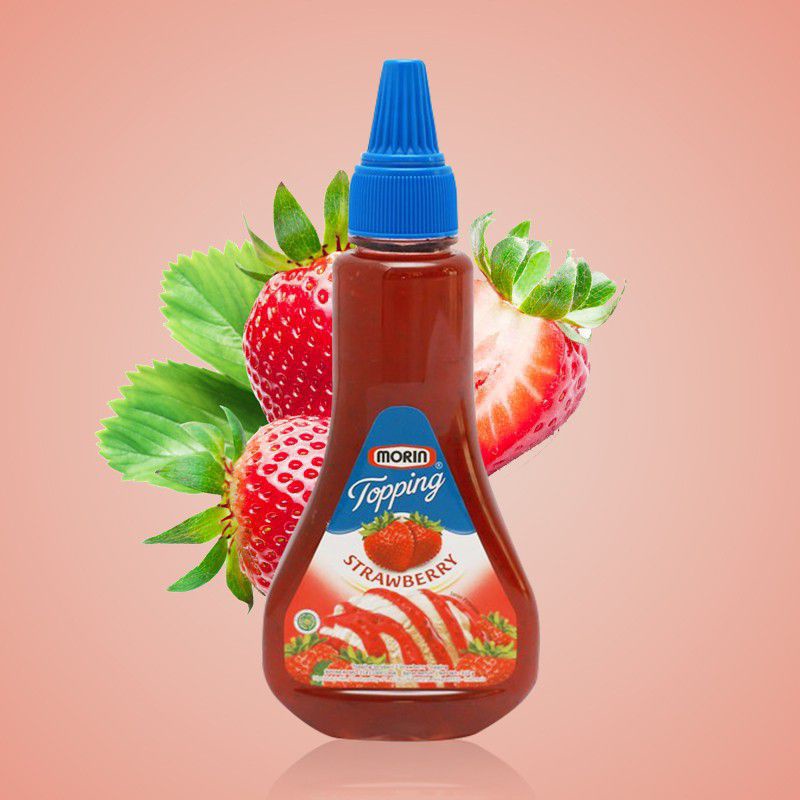 Jual Morin Topping strawberry 310gr toping kemasan botol | Shopee Indonesia