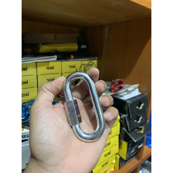 Jual Mailon rapid 10mm oval steel mr rapide carabiner screw lock oval quicklink quick link ...