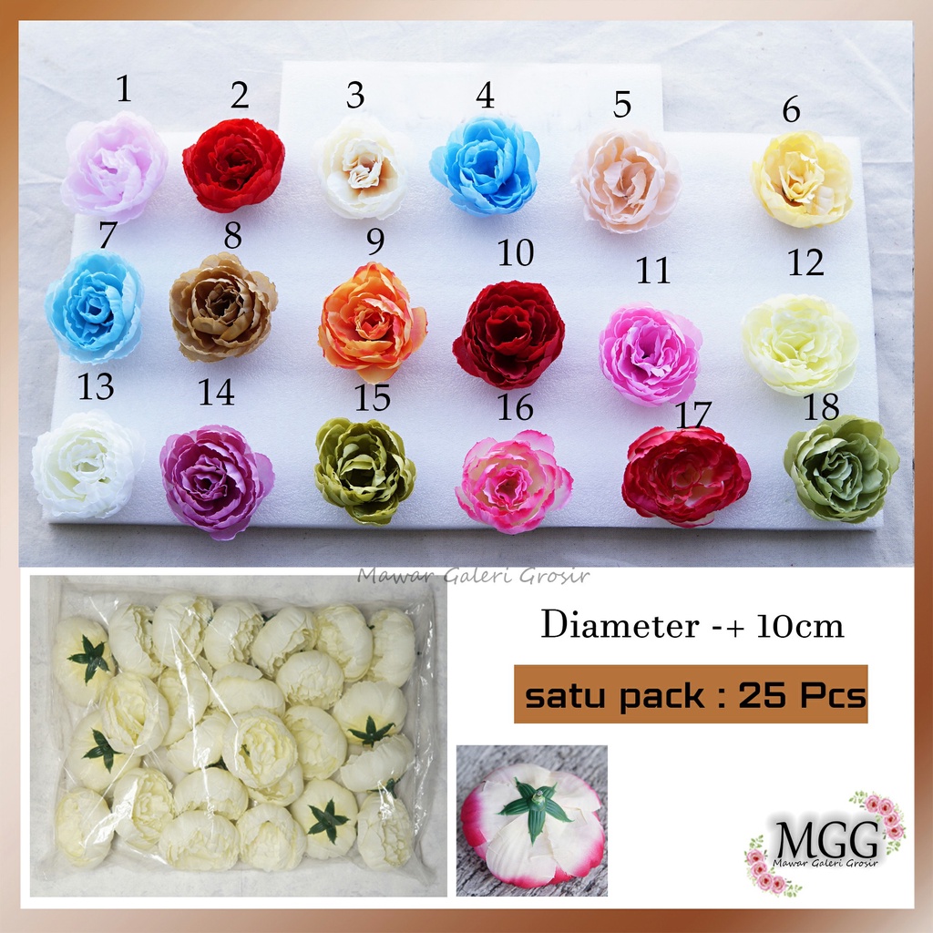 Jual Kuntum Bunga Peony Holland (1 Pack : 25 pcs) Bunga Artificial ...