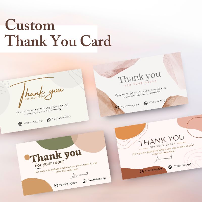 Jual Thank You Card, Custom Thank You Card | Shopee Indonesia