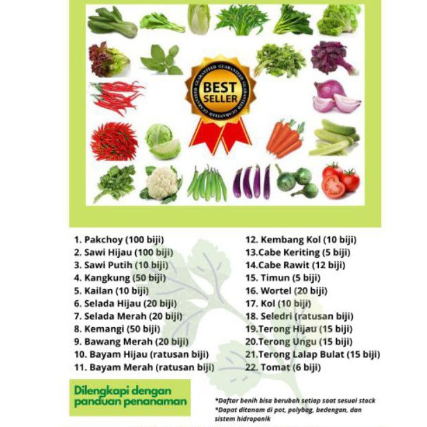 Jual paket 22 jenis benih sayur | Shopee Indonesia