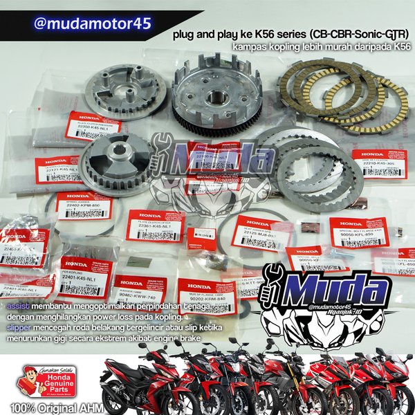 Jual ASSIST SLIPPER CLUTCH CBR150R K45R CB150R SONIC SUPRA GTR K56 ...