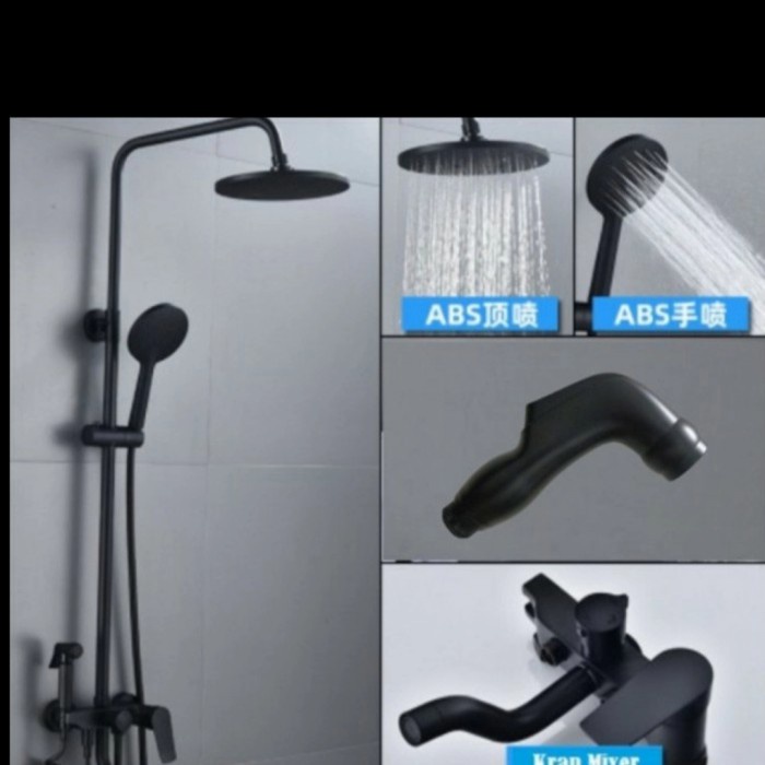 Jual Shower set/ paket komplet shower Bulat Shower black | Shopee Indonesia