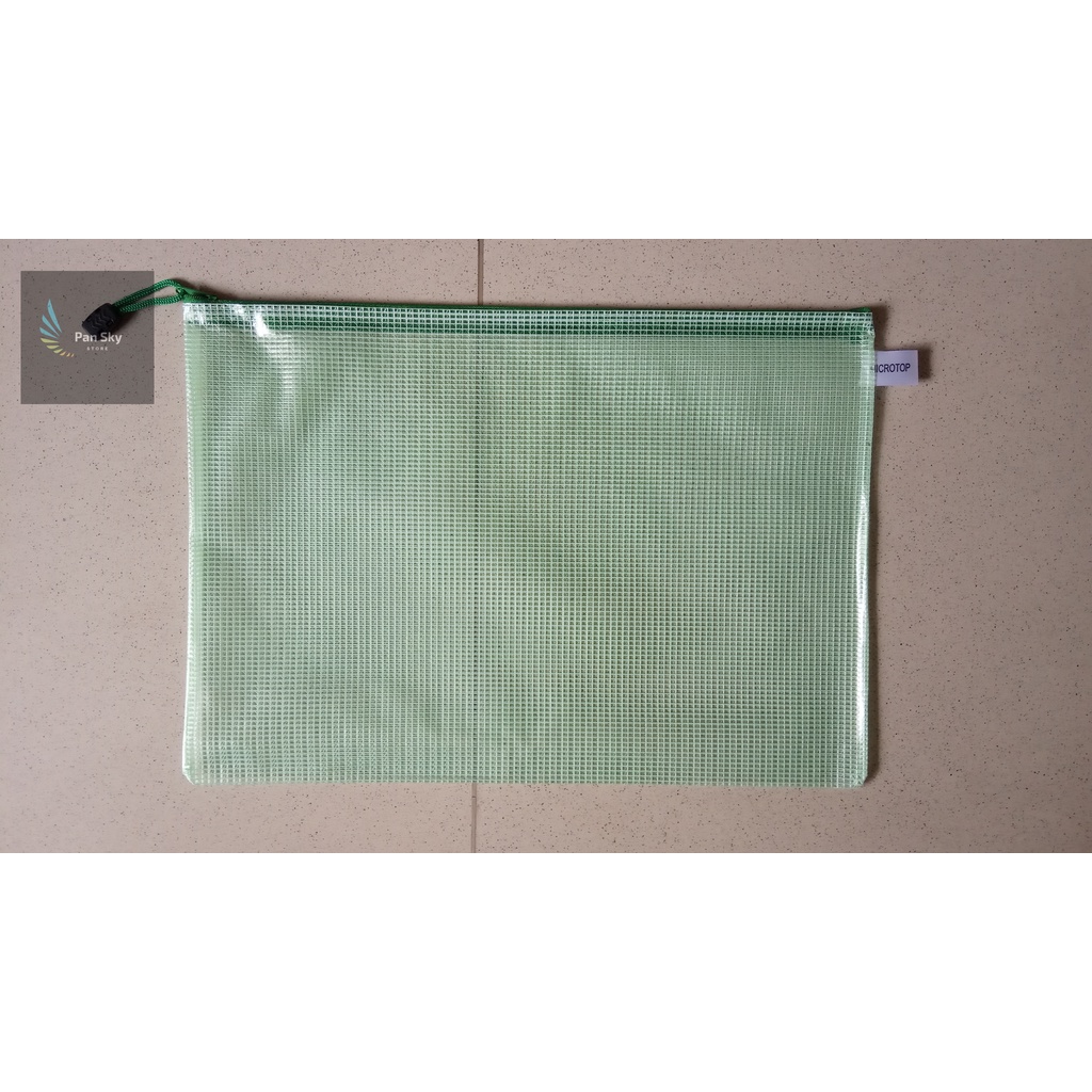 Jual Tas Map Data Resleting Plastik Jaring B4 / Data Zipper Bag Plastic ...
