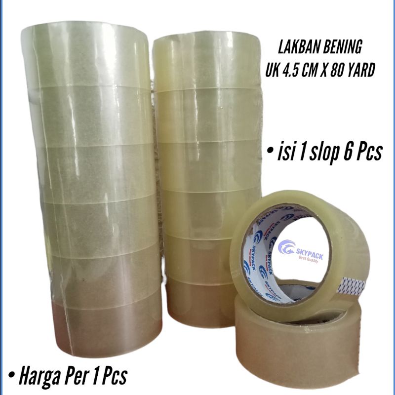 Jual ISOLASI LAKBAN BENING SKYPACK UKURAN 4.5 Cm x 80 Yard | Shopee ...