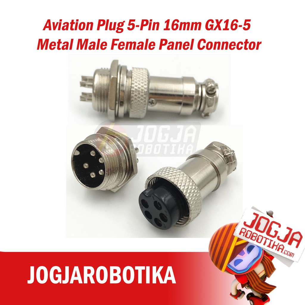 Jual Aviation Plug 5-Pin 16mm GX16-5 Metal Male Female Panel Connector | Shopee Indonesia