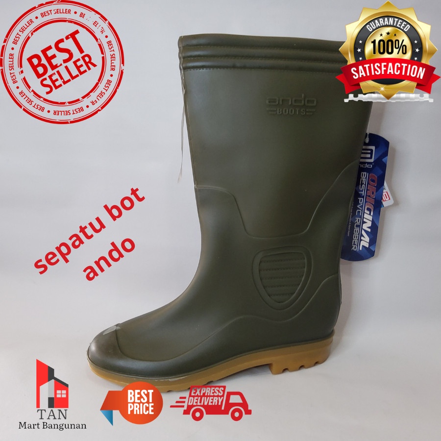 Jual ANDO Sepatu BOOT BOT Tinggi Panjang 39 40 41 42 Hijau Proyek Ando ...
