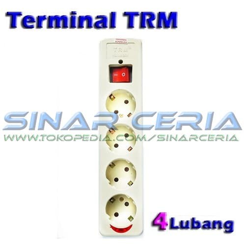 Jual OB SC Terminal Stop Kontak 4 Lubang Merk TRM +Lampu +Saklar | Shopee Indonesia