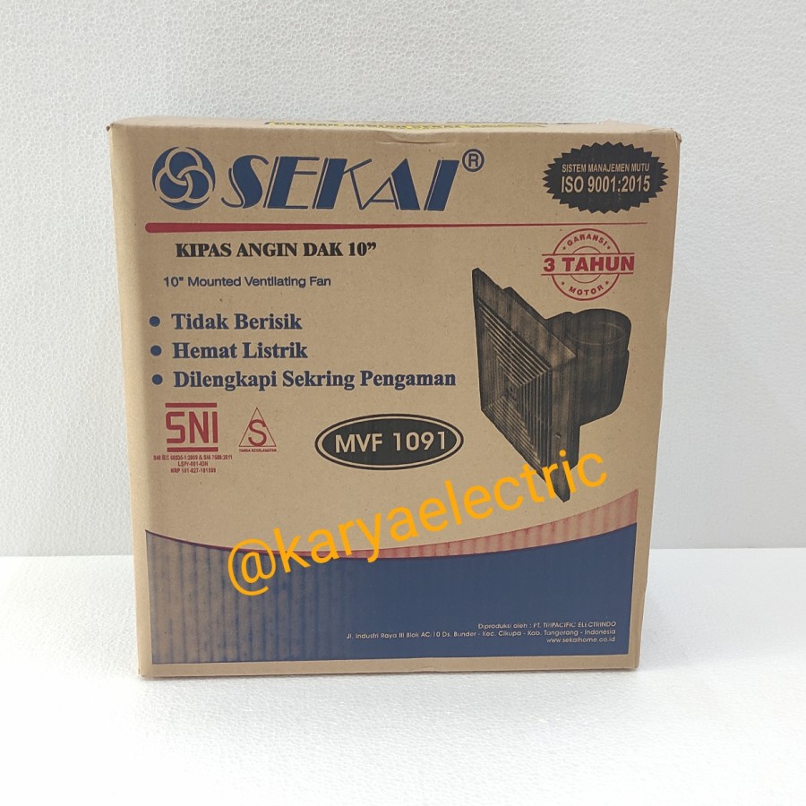 Jual EXHAUST FAN PLAFON / CEILING SEKAI 10" MVF 1091 ORIGINAL | Shopee Indonesia