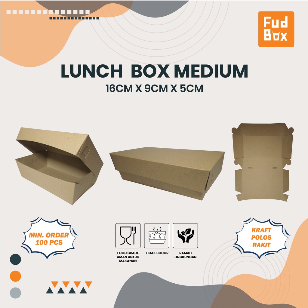 Jual Paper Lunch Box Kraft Medium Full Laminasi Foodgrade | Kotak ...