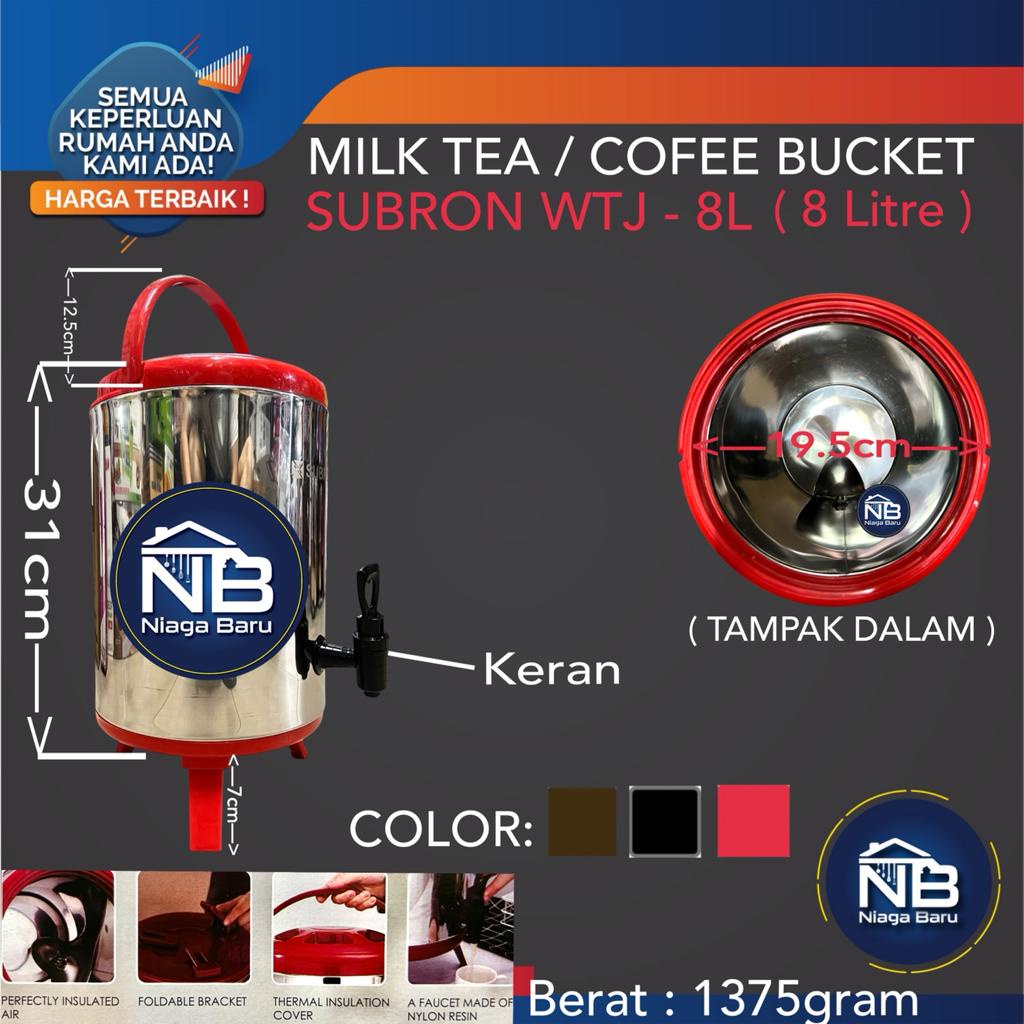 Jual Water tank Jug Dispenser 8 Liter Juice Teh Kopi Milk Tea Stainless ...