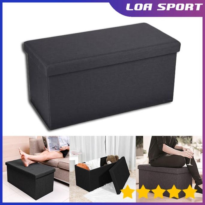 Jual Sofa Kotak Lipat Penyimpanan Barang Storage Box Hitam 76X38X36.5Cm ...