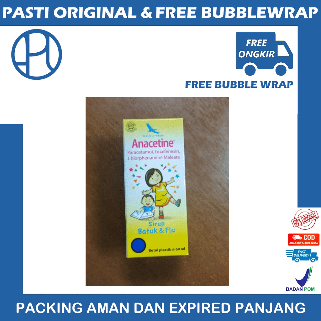Jual ANACETINE SIRUP 60ML BATUK FLU PILEK DEMAM ANAK | Shopee Indonesia