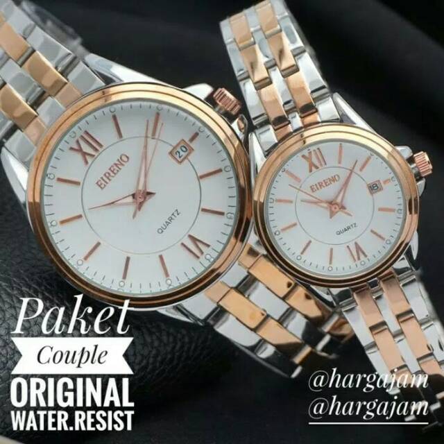 Jual Jam Tangan Couple Original EIRENO Anti Air/Harga Sepasang2pc Jam ...