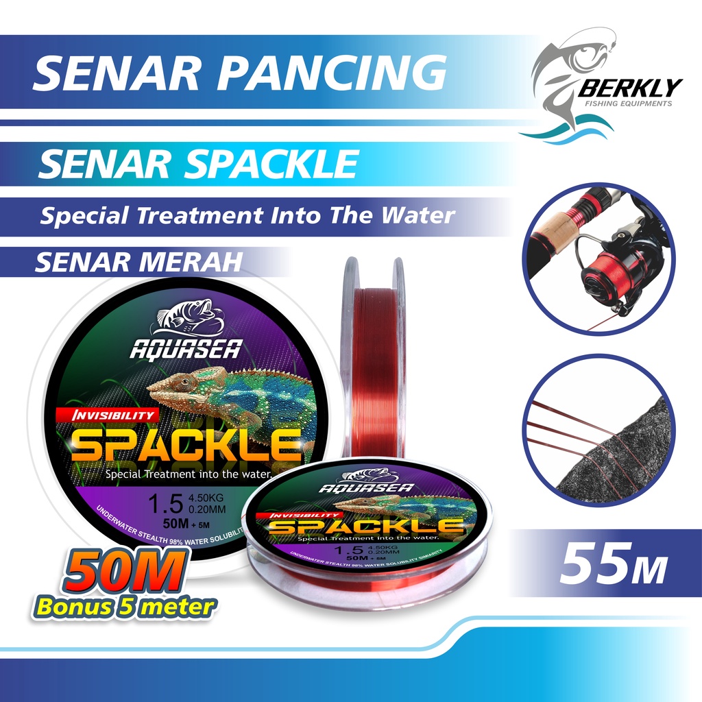 Jual BERKLY- Senar Pancing Warna Merah Nilon Garis Fishing Line ...