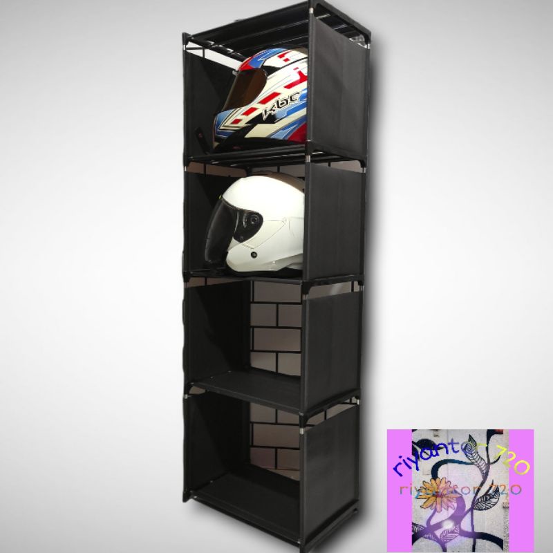 Jual RAK HELM RAK SUSUN RAK PORTABLE 4 SUSUN RAK SERBAGUNA RAK PAJANGAN ...