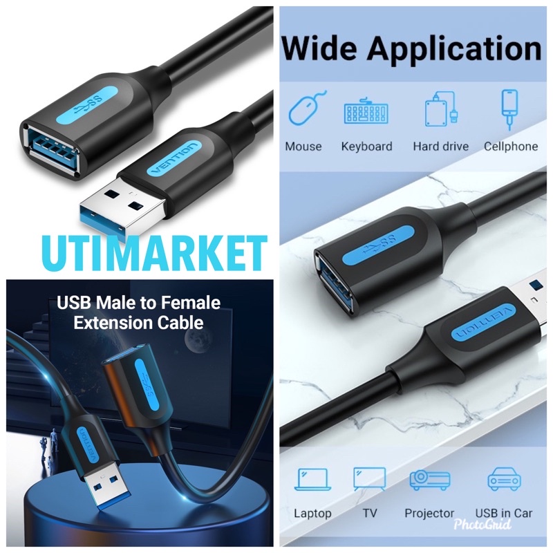 Jual Kabel extension usb male to female vention usb 3.0 - 3 meter ...