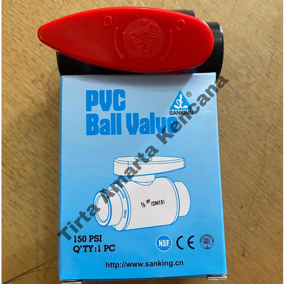 Jual Stop Kran 1/2 Inch Sanking PVC Ball Valve 1/2” Sanking | Shopee ...
