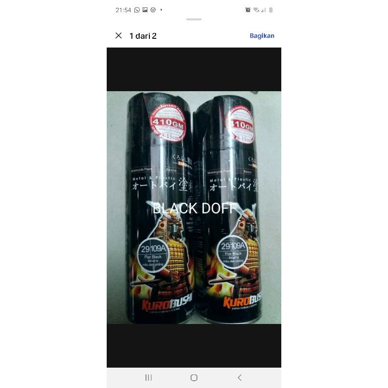Jual Cat Samurai Paint 109A Black Doff - Flat - HITAM DOP - Pilox pylog ...