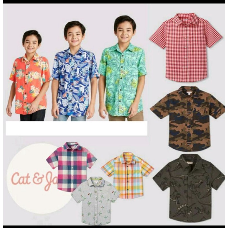 Jual Hem anak branded merk cat n jack/ kemeja anak laki² | Shopee Indonesia