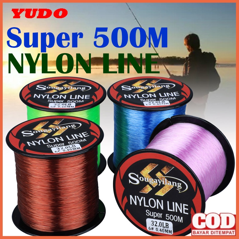 Jual 500M Nylon Fishing Line 5 Colors Senar Pancing 11-36.3Lb 500 ...