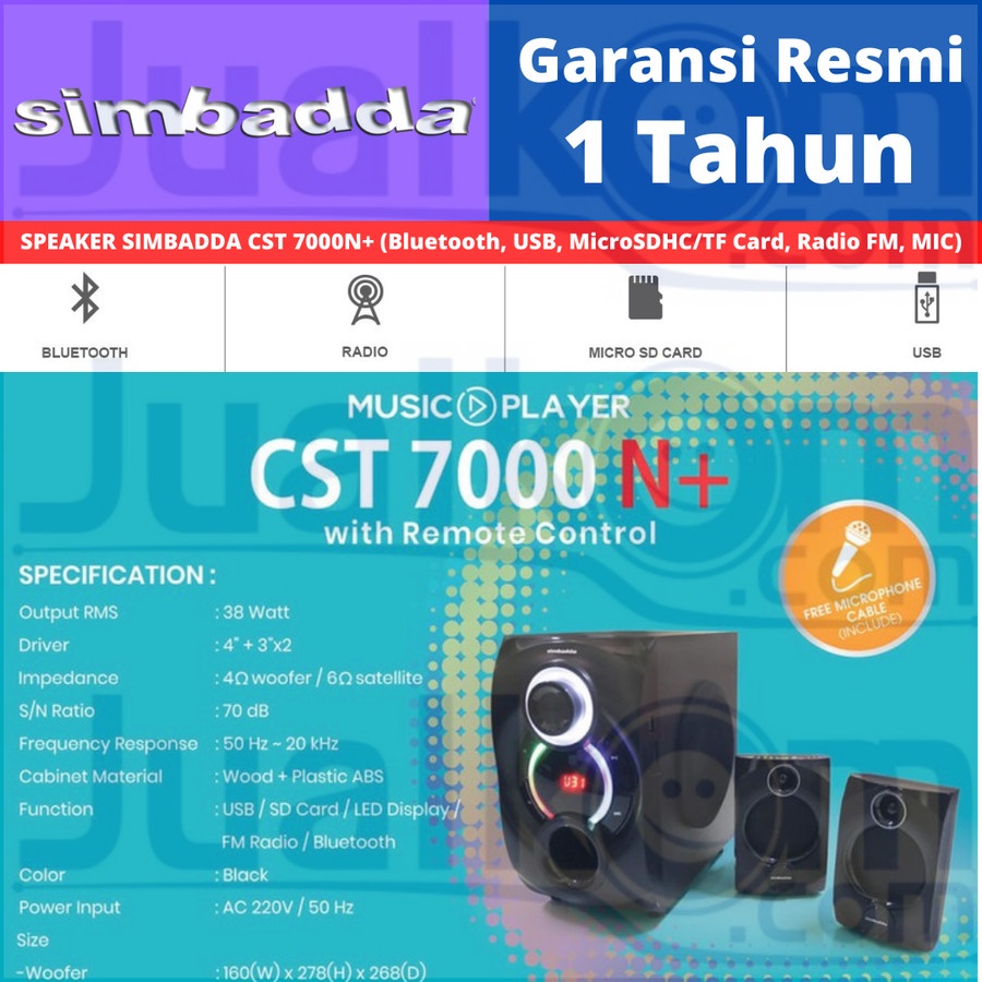 Jual Speaker Bluetooth Simbadda CST 7000N+ Subwoofer Bass Power Mic ...