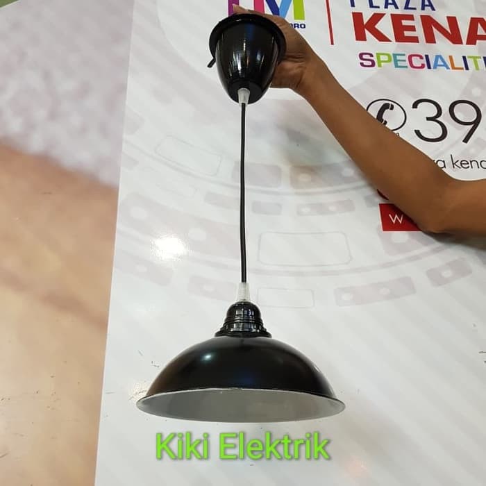 Jual Kap Lampu Gantung WD Mini Hitam Diameter 18,5 cm + Fitting E27 KOMPLIT | Shopee Indonesia