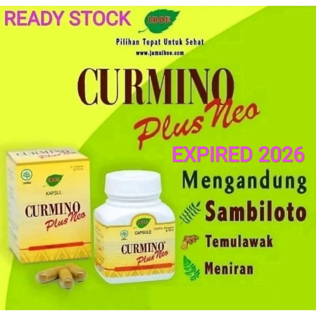 Jual Jamu IBOE 1 botol Curmino Plus Neo Herbal Supplement 30 kapsul ...