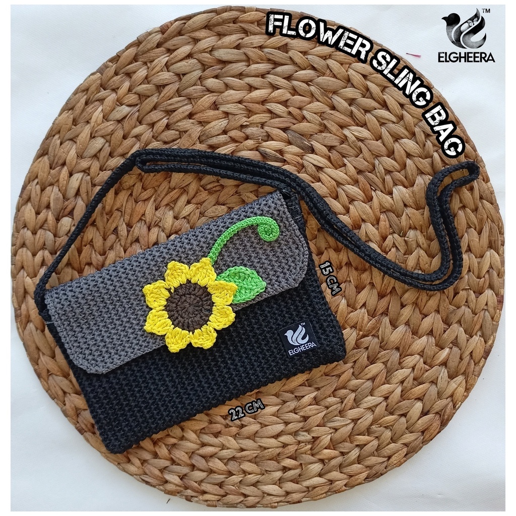 Jual Tas Rajut Bunga / Sling Bag Rajut / Tas Wanita / Tas Bunga ...