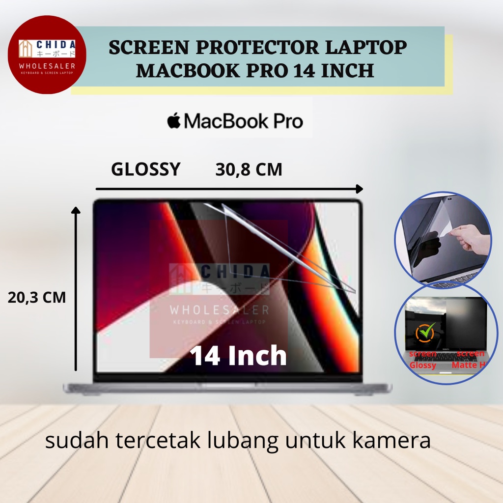 Jual Screen Protector Laptop Macbook Pro 14 Inch Series Glossy | Shopee ...