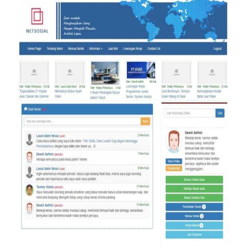 Jual Web Komunitas Penulis artikel Lepas dengan Codeigniter 3 dan ...