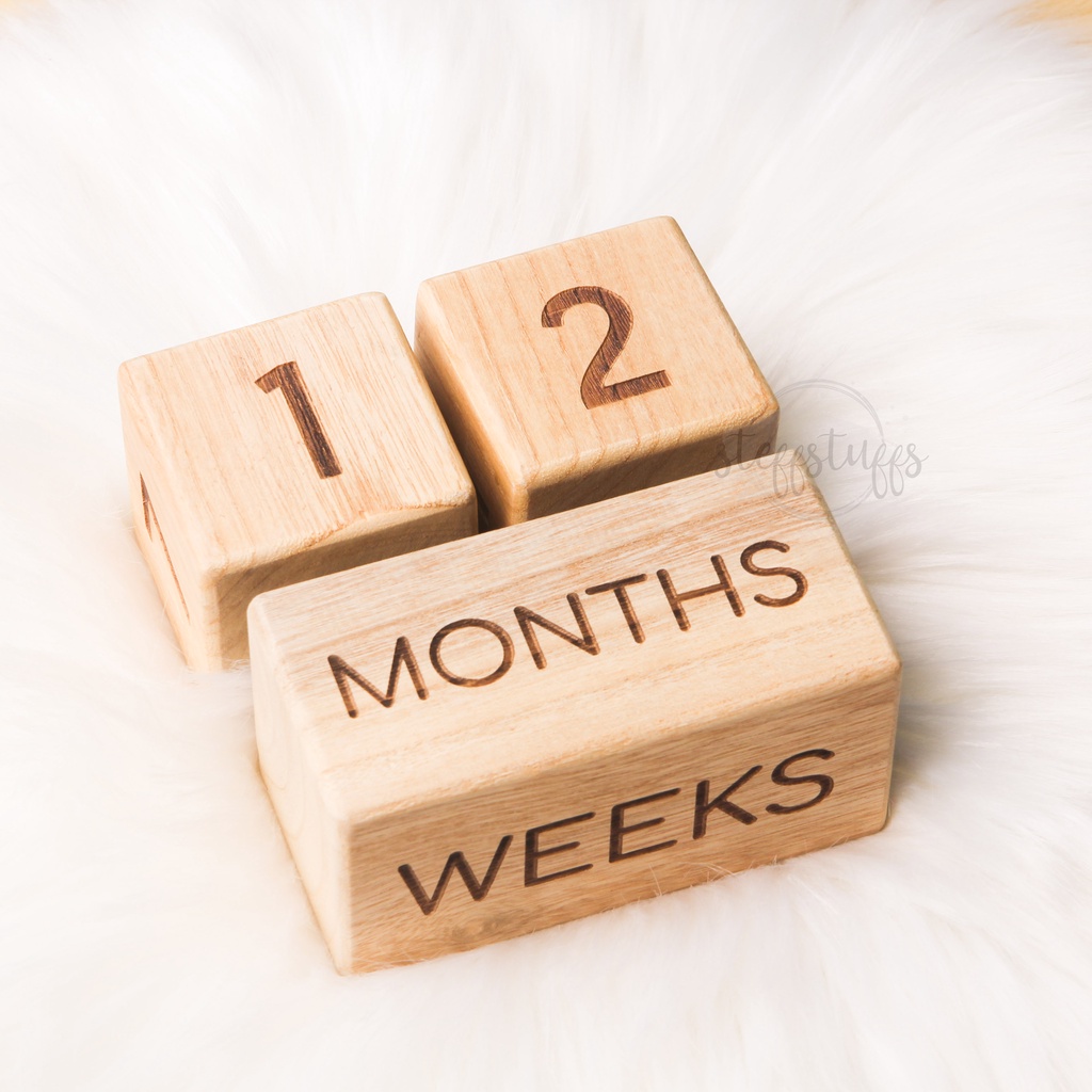 Jual MILESTONES AGE WOODEN BLOCK | Milestone Kayu Wood Umur Bayi Anak ...