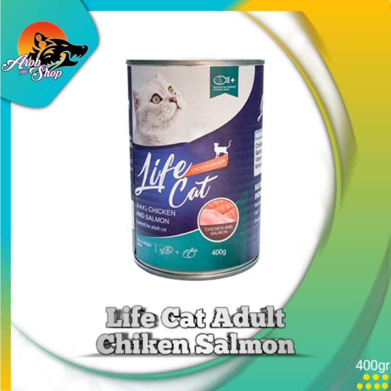 Jual life cat kaleng adult chicken salmon 400gr | Shopee Indonesia