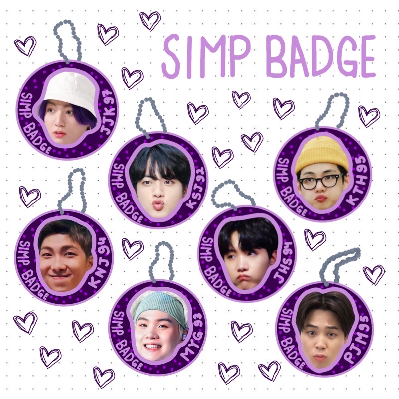 Jual BANGTAN FANMADE KEYCHAIN - Simp Badge | Shopee Indonesia