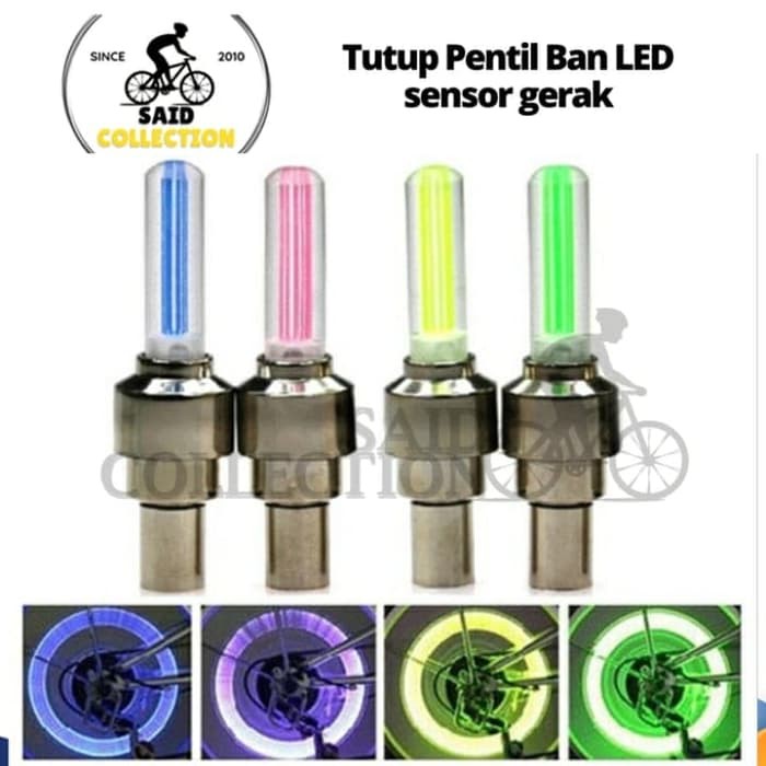 Jual Tutup Pentil Ban Roda Lampu Led sepeda Sensor Gerak Sepeda Light ...