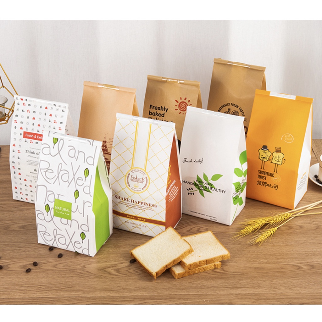 Jual 5pcs BBS Kantong kertas roti tawar french bread bag cookies ...