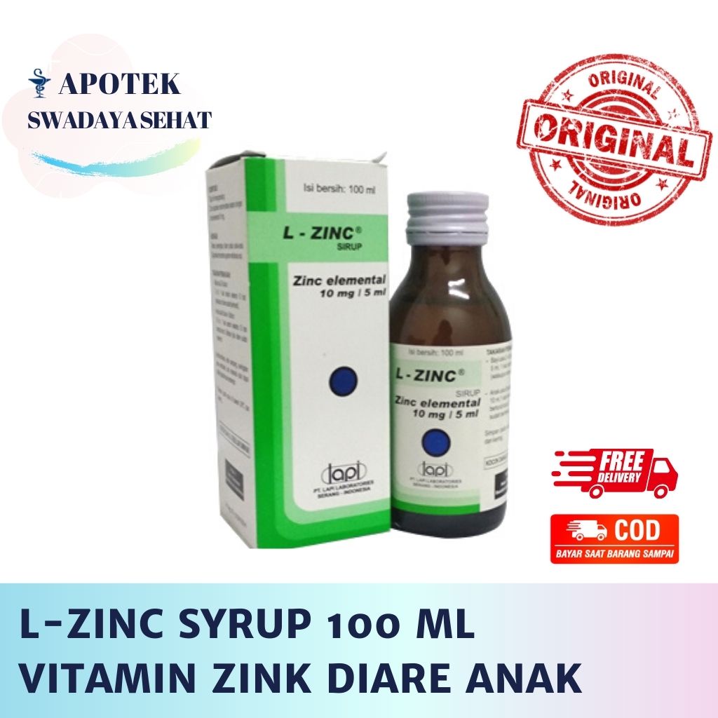 Jual L-ZINC SYRUP 100 ML - Vitamin Zink Diare Mencret Anak Sirup Lzinc L Zinc | Shopee Indonesia