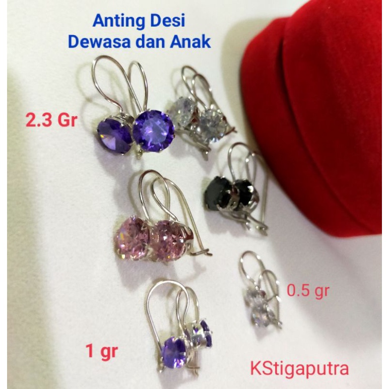 Jual Anting Desi Permata Warna Perak 925 | Shopee Indonesia