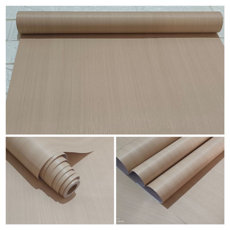 Jual Wallpaper Sticker Dinding Motif Kayu Coklat Muda/ Kayu Abu Abu ...