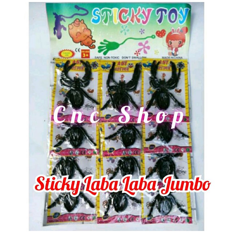 Jual Mainan Sticky Jelly Laba Laba Hitam Besar bisa Nempel Prank Toys ...