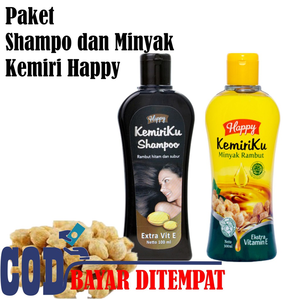 Jual PAKET SHAMPOO DAN MINYAK KEMIRI HAPPY ORIGINAL 100% ASLI SHAMPOO ...